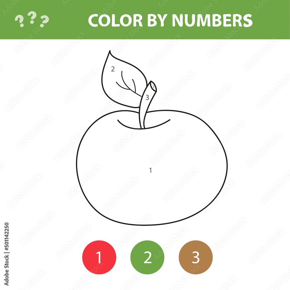 Color by number - worksheet for kids. Learning numbers and coloring ...
