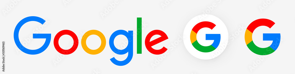 Google icons set. Google company symbol collection. Google social media ...