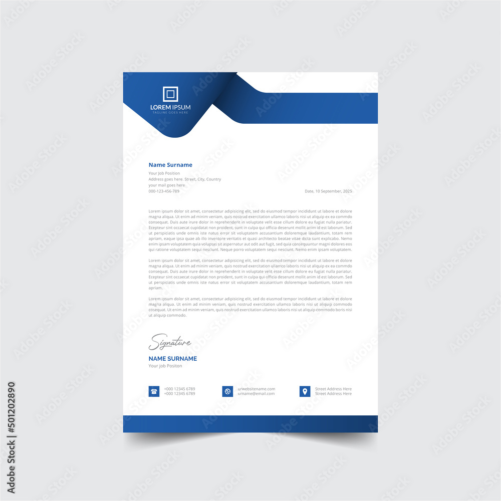 Professional creative business company letterhead Design template Free ...