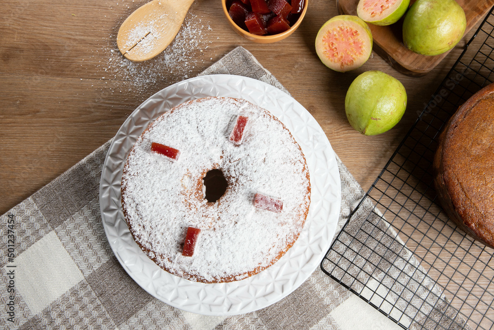 Brazilian corn cake made with a type of corn flour (Fuba) filled with ...