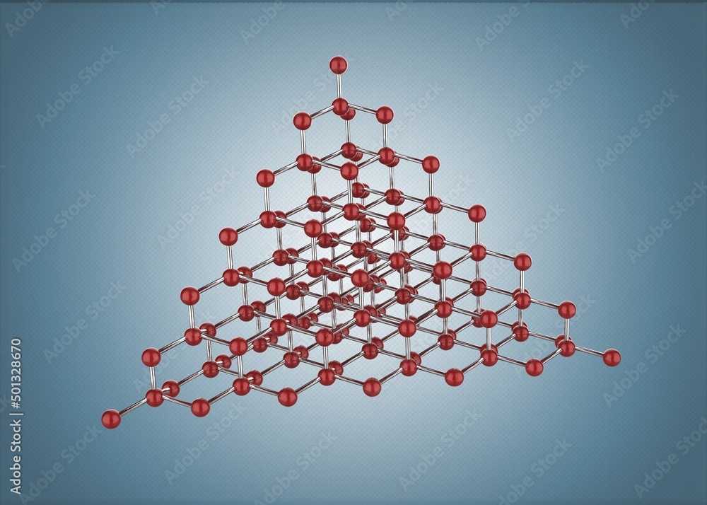 molecular structure of Diamond 3D render atomic polymorph carbon ...