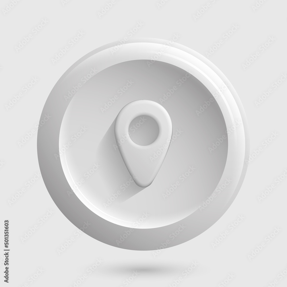 Geolocation 3D Icon. Light Blank App Logo. Vector illustration Stock ...