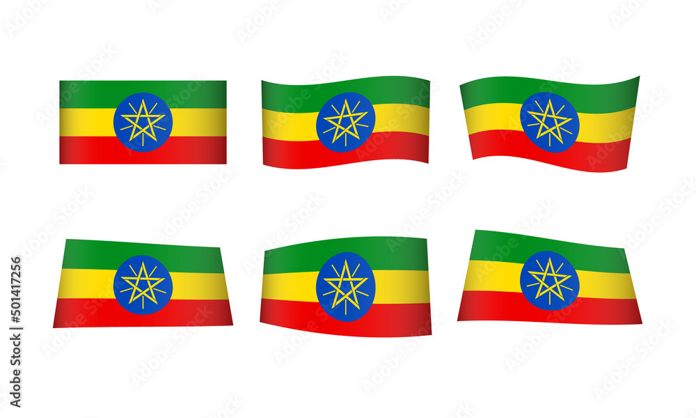 Vector de Stock Flag Ethiopia Flags Ethiopian Banner Icon Vector Set ...