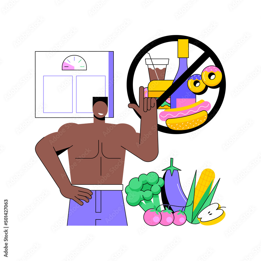 Weight loss diet abstract concept vector illustration. Low-carb diet ...