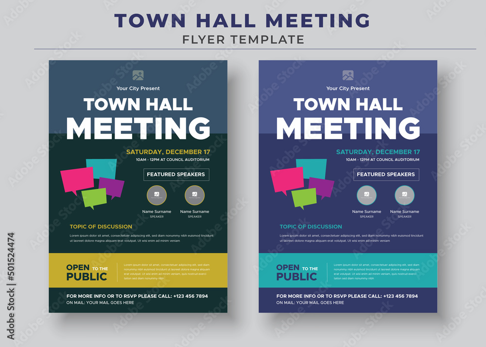 Town Hall Meeting Flyer Templates, City Hall Flyer and Poster Stock ...