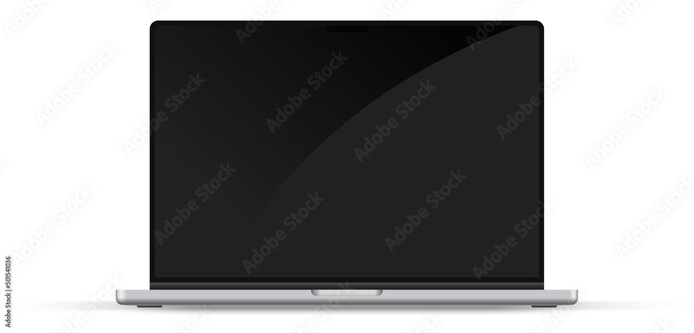 3d realistic laptop mockup 90 degree isolated on white background ...