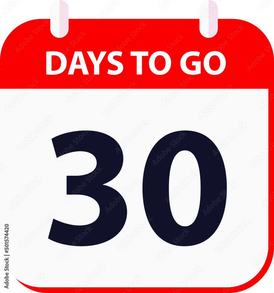 days to go last countdown icon 30 days go vector image. Stock Vector ...