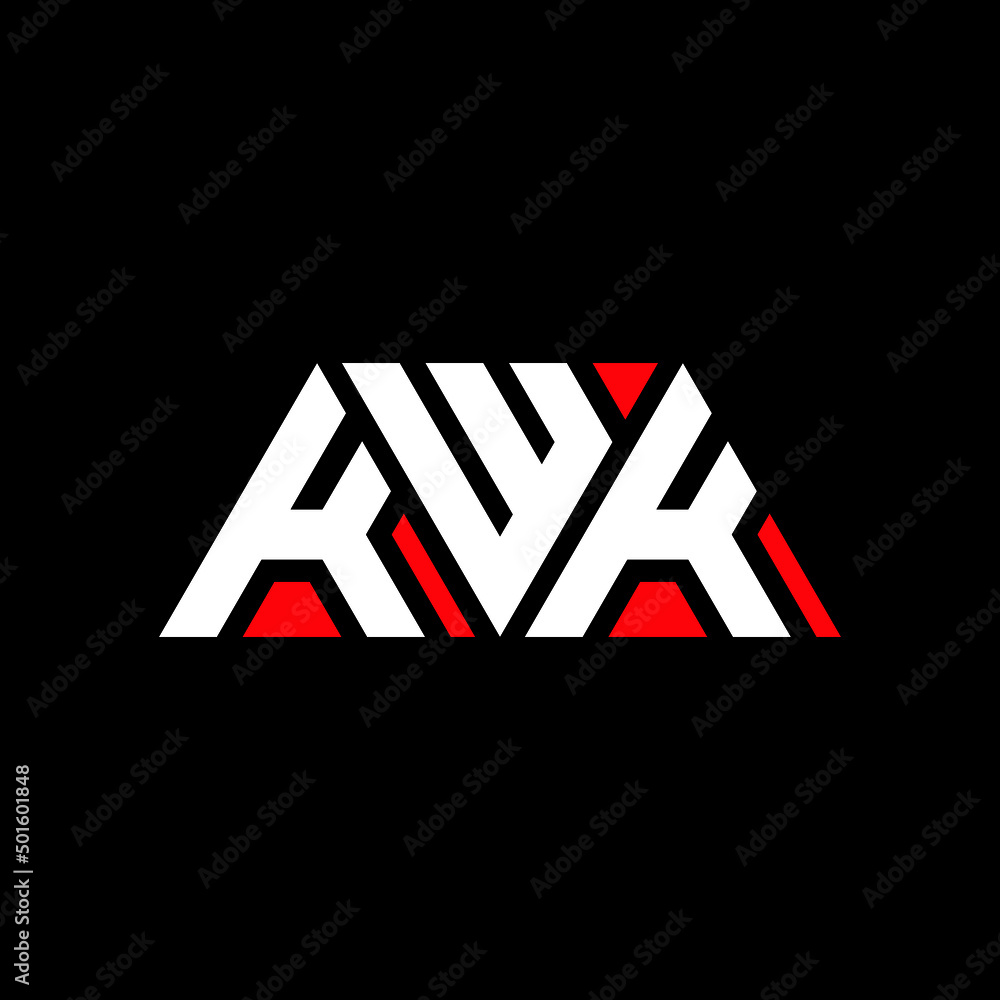 Stock-Vektorgrafik „KWK triangle letter logo design with triangle shape ...