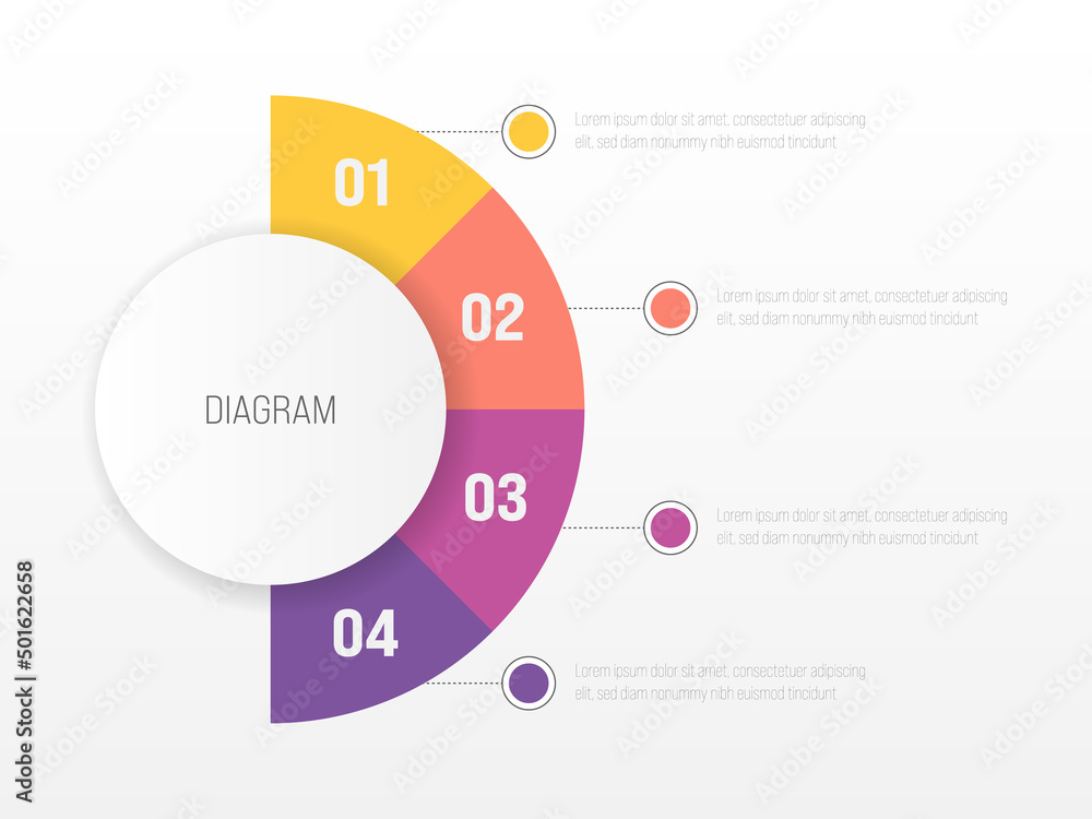 4 steps process modern infographic diagram Stock Vector | Adobe Stock