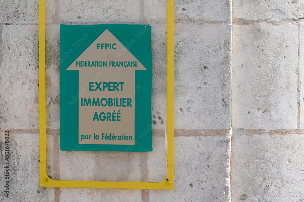 Foto de Stock ffpic expert immobilier agree logo sign and text brand on ...