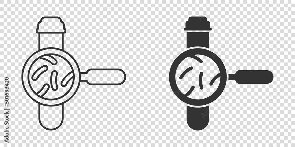 Blood test tube icon in flat style. Hematology vector illustration on ...