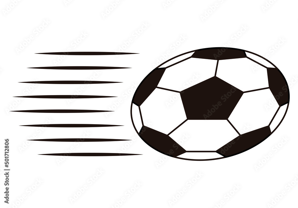 Balón de fútbol pateado en fondo blanco. Stock Vector | Adobe Stock