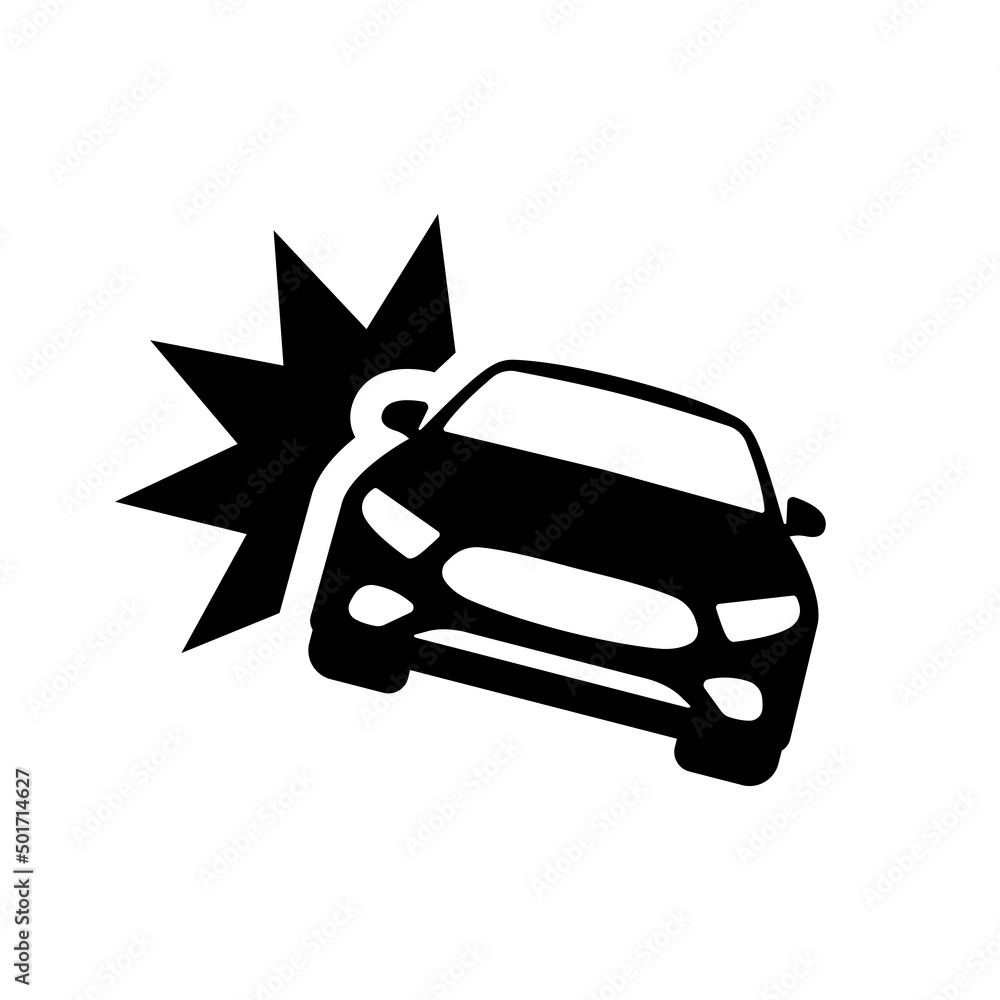 Car crash vector icon. Car accident symbol isolated. Vector ...