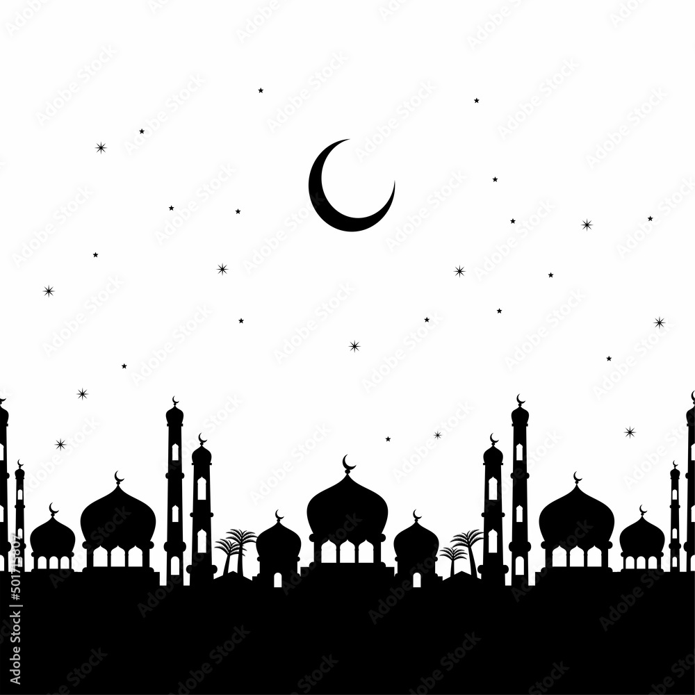 Mosque vector minimalist design. islamic symbol sign isolated one white ...