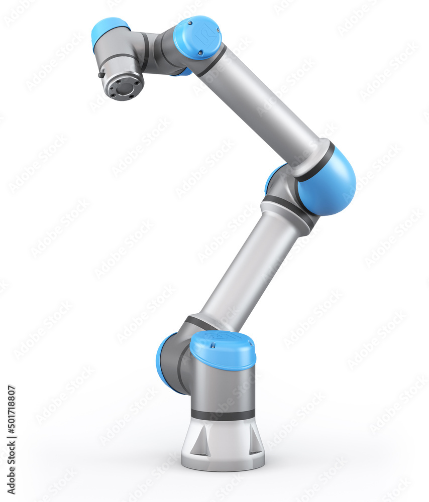 Universal robots. Automatic robotic arm on white background ...