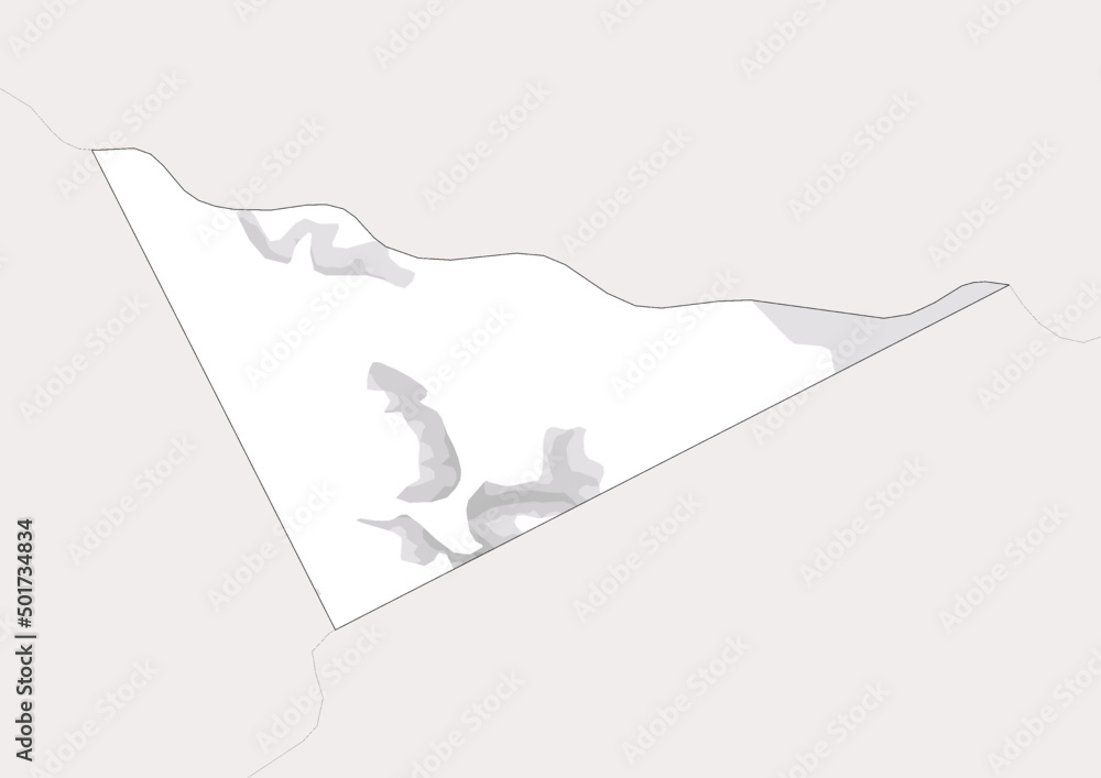 High detailed vector Siachen Glacier physical map, topographic map of ...