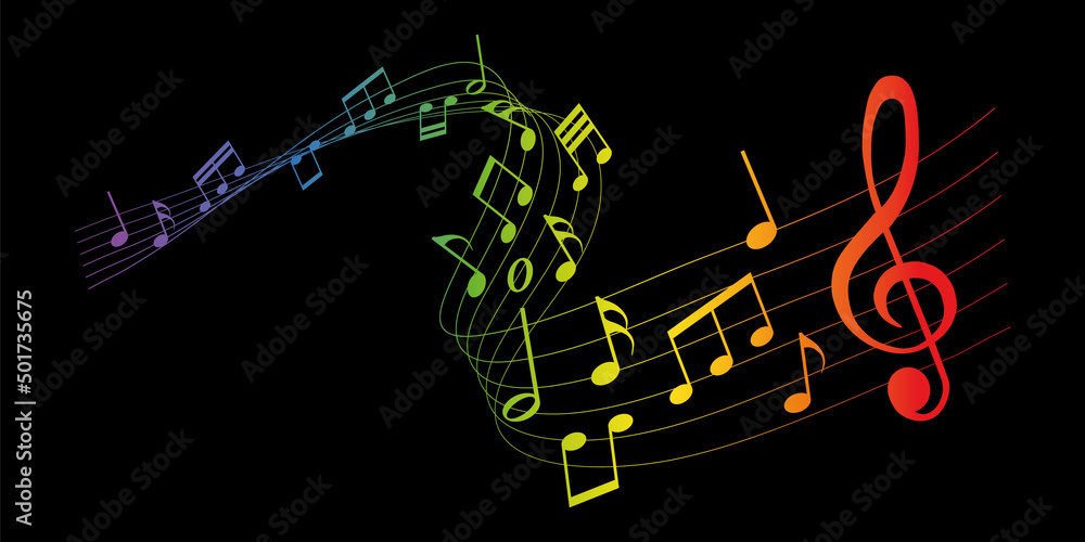 Rainbow Music Note Backgrounds