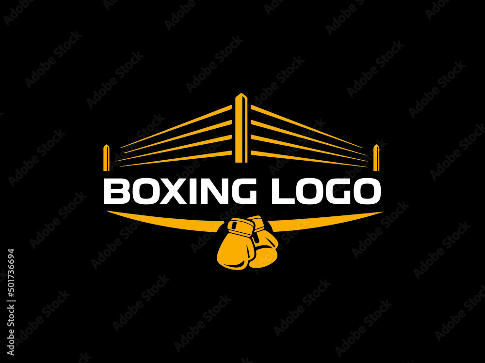 Logo for a boxing with two gloves and ring. Stock Vector | Adobe Stock