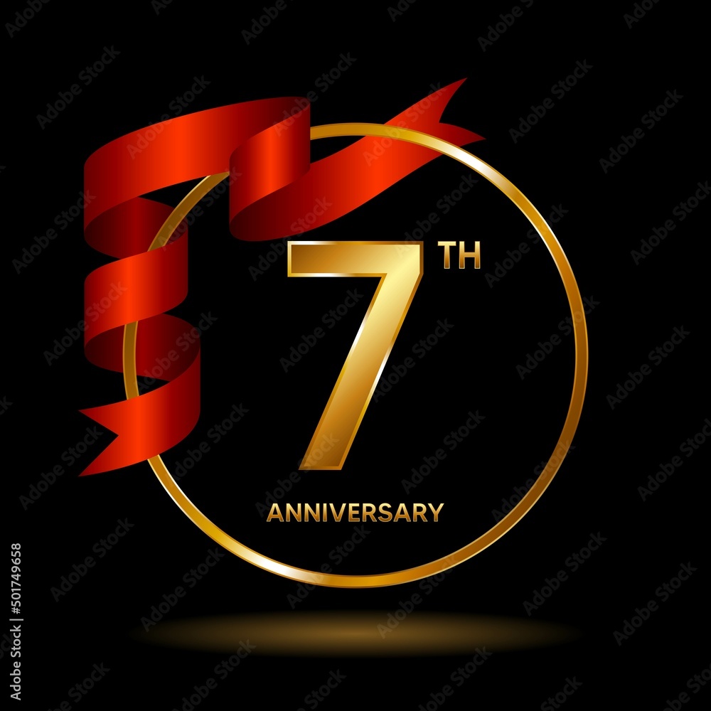 7th Anniversary logo. Anniversary celebration template design with ...