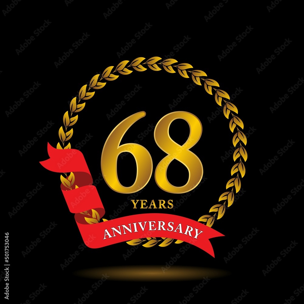 68th Anniversary logo. Anniversary celebration template design with ...