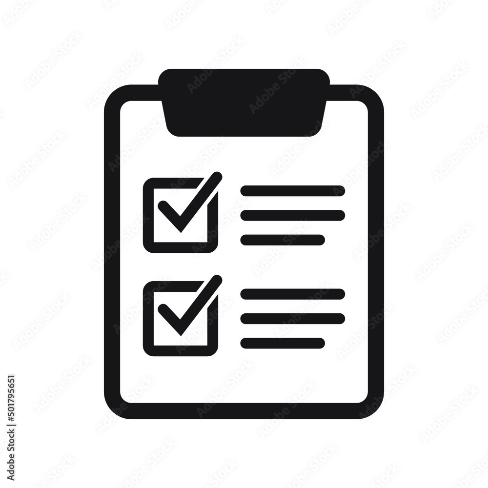 Clipboard icon. Checklist icon of an approved document. Project ...