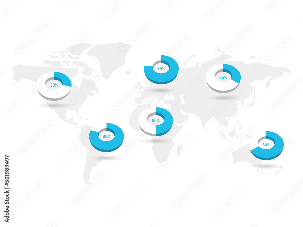 World map and continents infographics Stock Vector | Adobe Stock