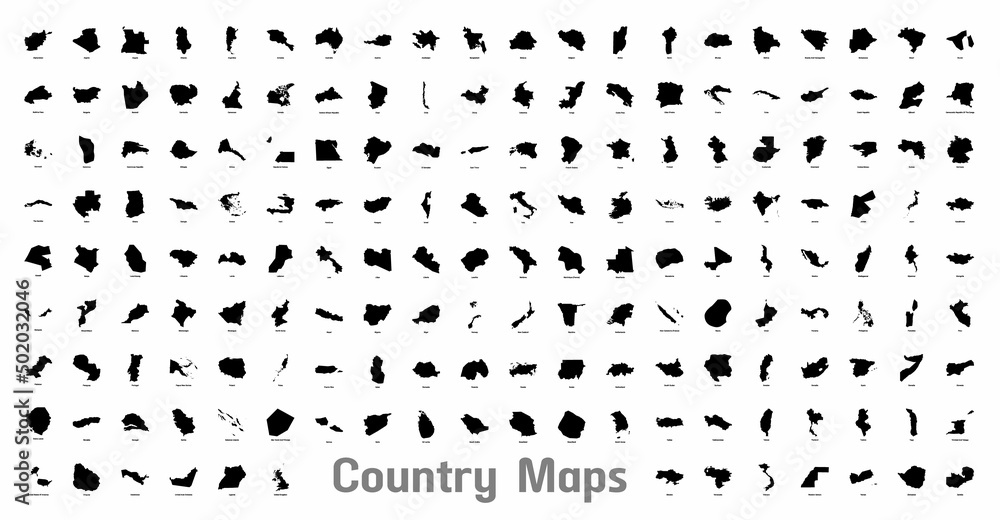 Country maps. Vector illustration. Stock Vector | Adobe Stock