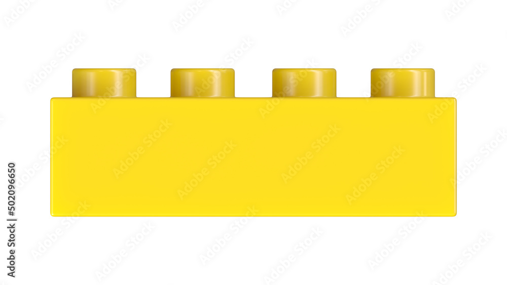 Close Up View of an Yellow Plastic Block Isolated on a White Background ...