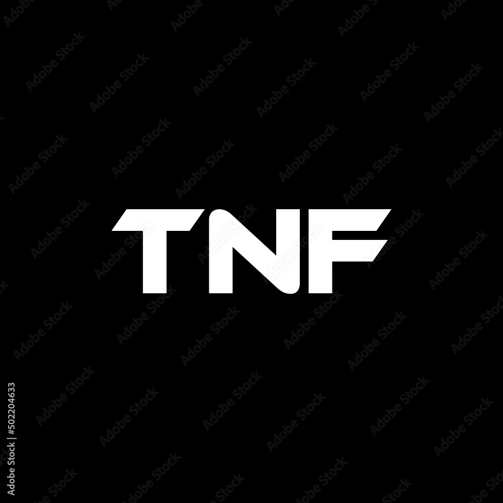 TNF letter logo design with black background in illustrator, vector ...