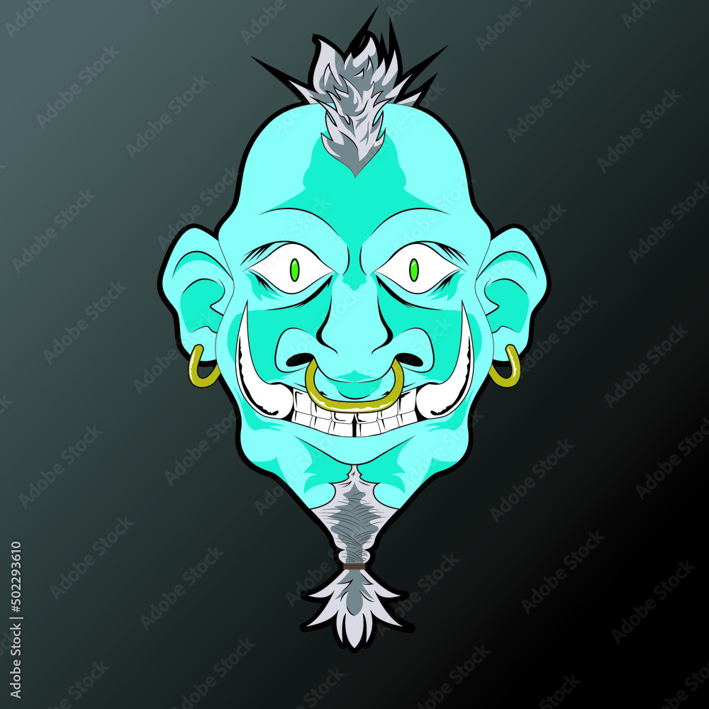 Mascot logo de cabeza de ogro Stock Vector | Adobe Stock