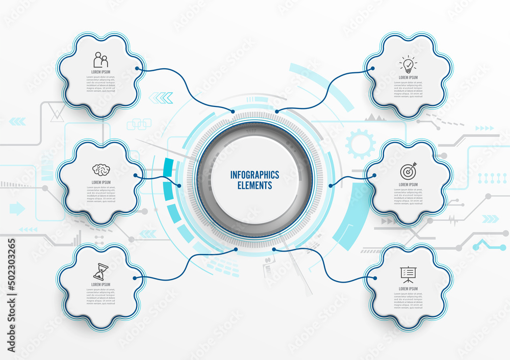 Image vectorielle Stock Vector infographic template with 3D paper label ...