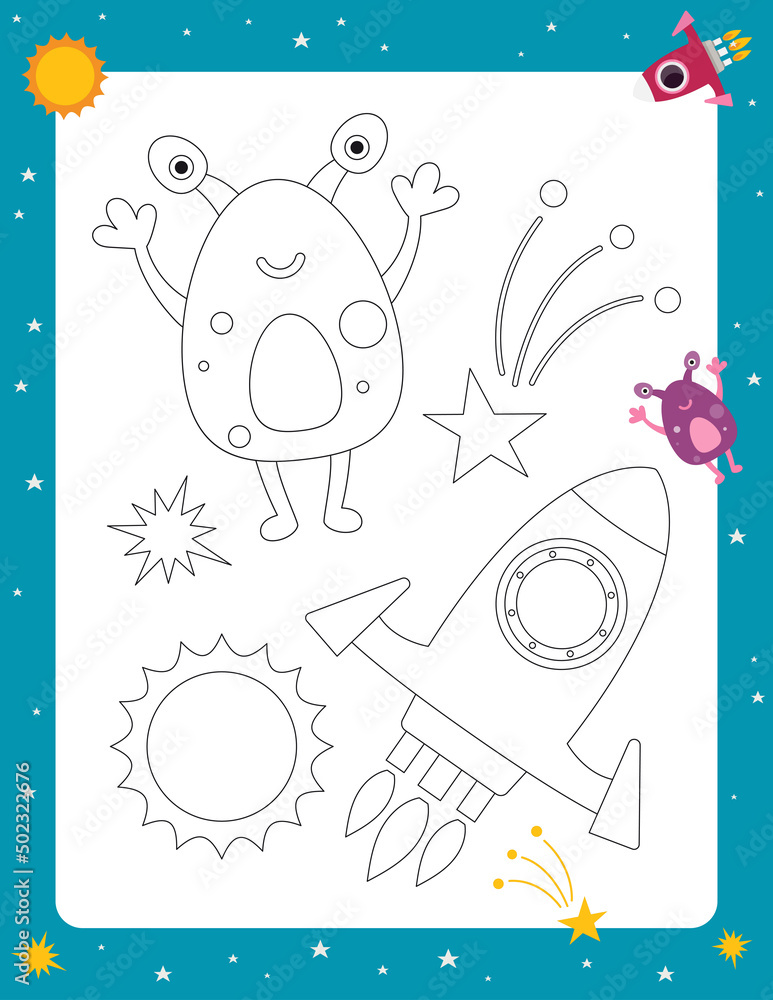 Space Activity pages for kids. Printable activity sheet with mini games ...