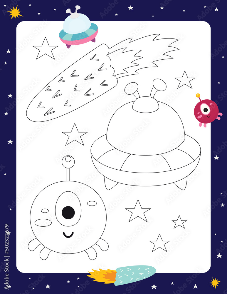 Space Activity pages for kids. Printable activity sheet with mini games ...