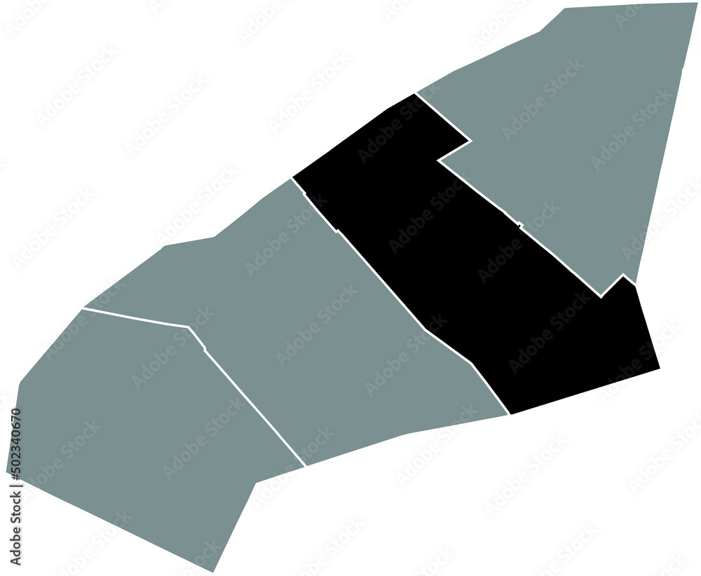 Black flat blank highlighted location map of the BATIGNOLLES QUARTER ...
