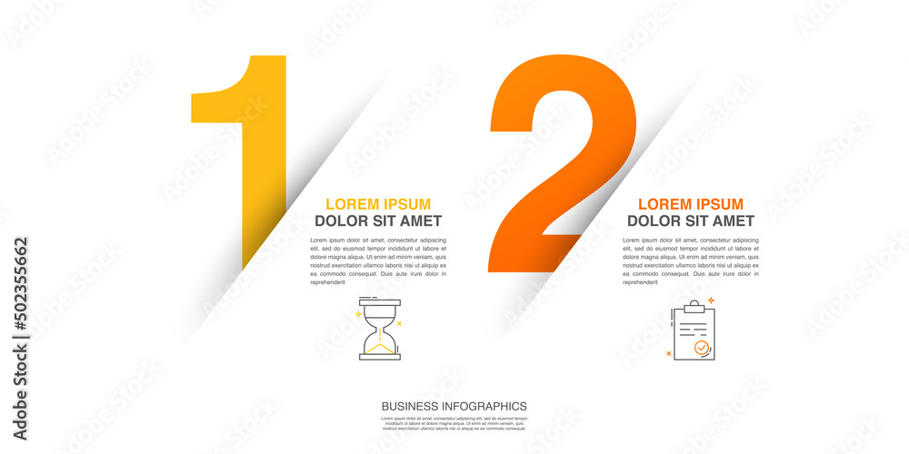 Modern vector flat illustration. Line infographic numbers template with ...