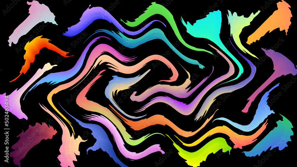 decoration wallpaper of gradient messy shapes. animation art of ...