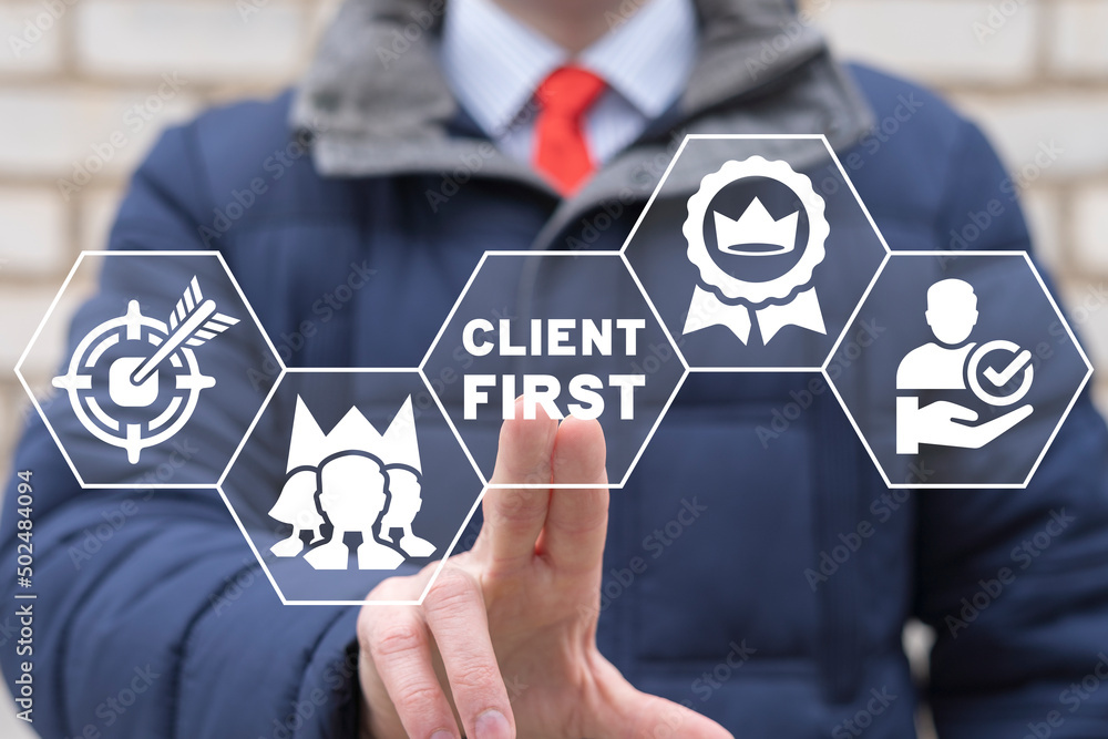 Business concept of client first. Premium user. VIP client service ...