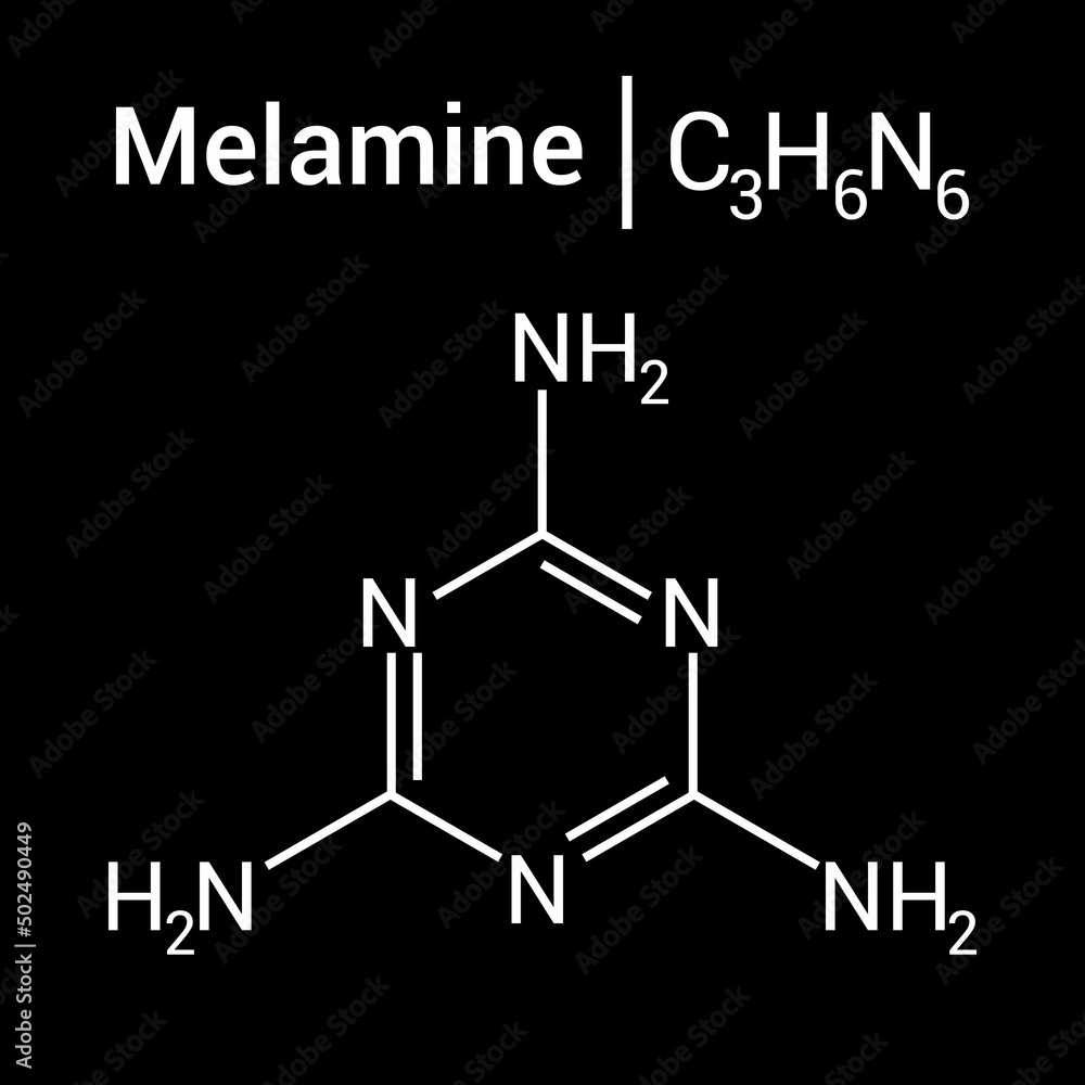 chemical structure of melamine (C3H6N6) Stock Vector | Adobe Stock