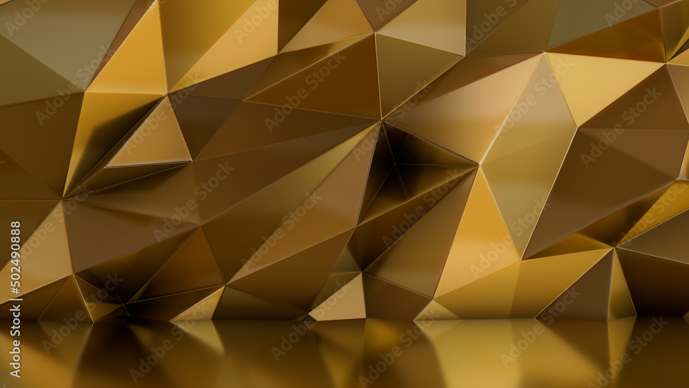 Gold Abstract 3D Background. Stock Illustration | Adobe Stock