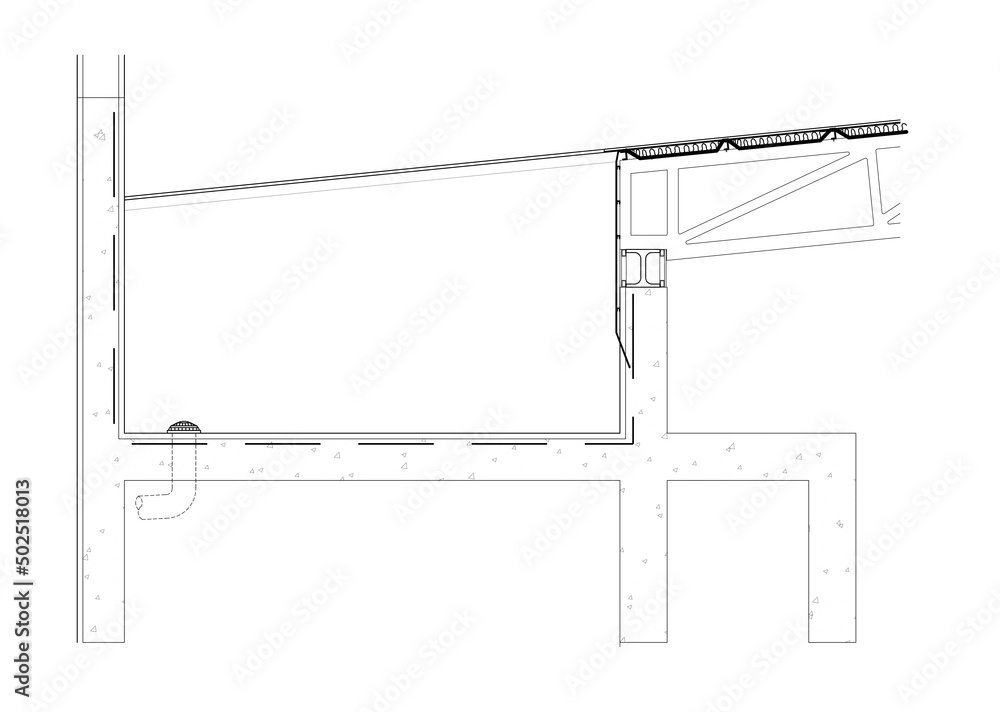 Ilustración de Stock Architectural CAD drawing in 2D showing the ...