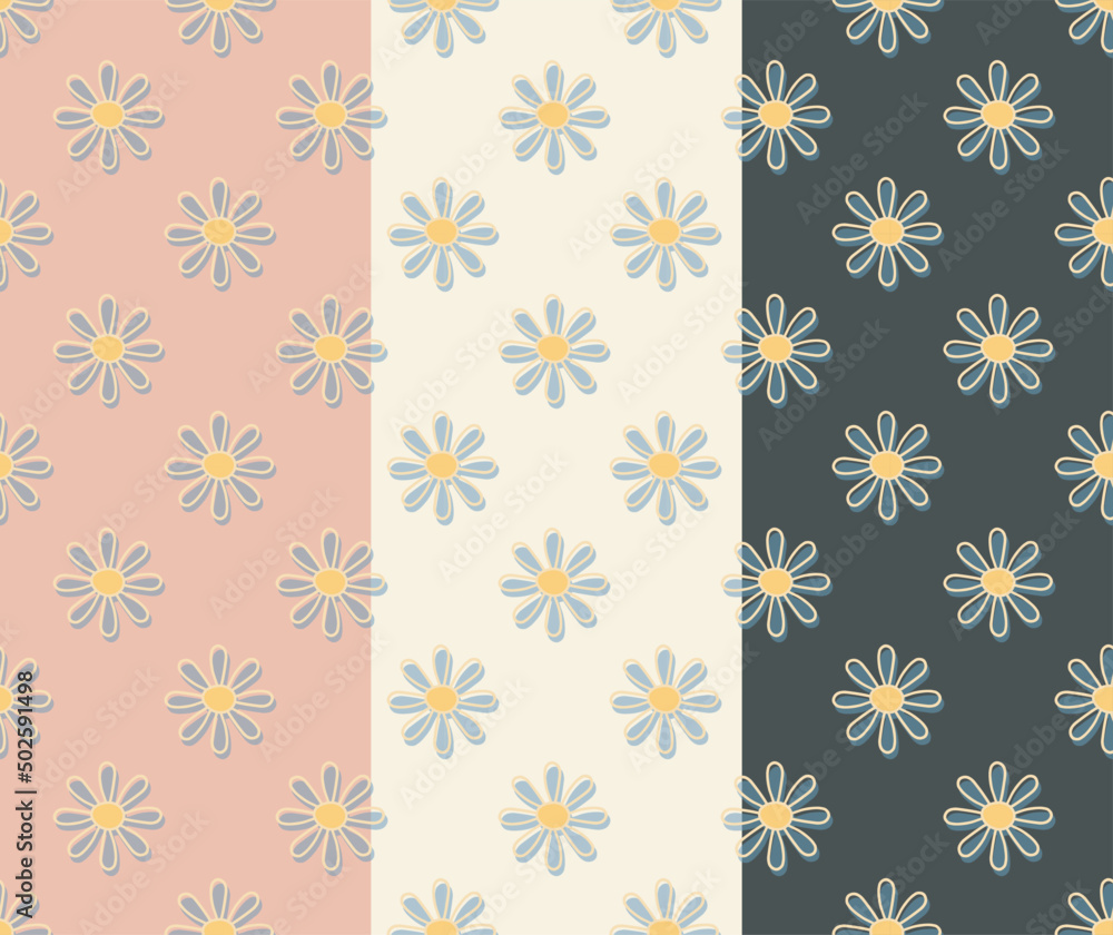 Floral decorative seamless pattern. Hand drawn doodle simple graphic ...