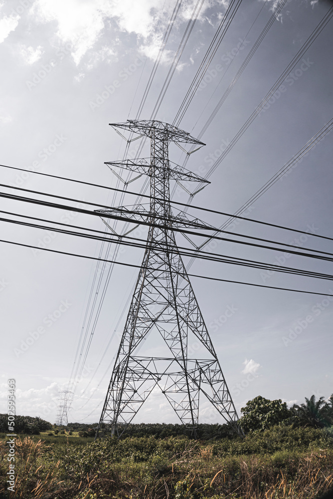 A transmission tower, an electricity pylon, is a tall structure ...