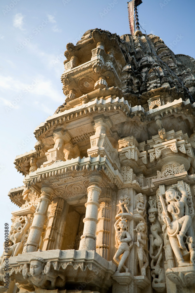 India, Rajasthan, Ranakpur, Suparshvanth Temple in complex of Jain ...