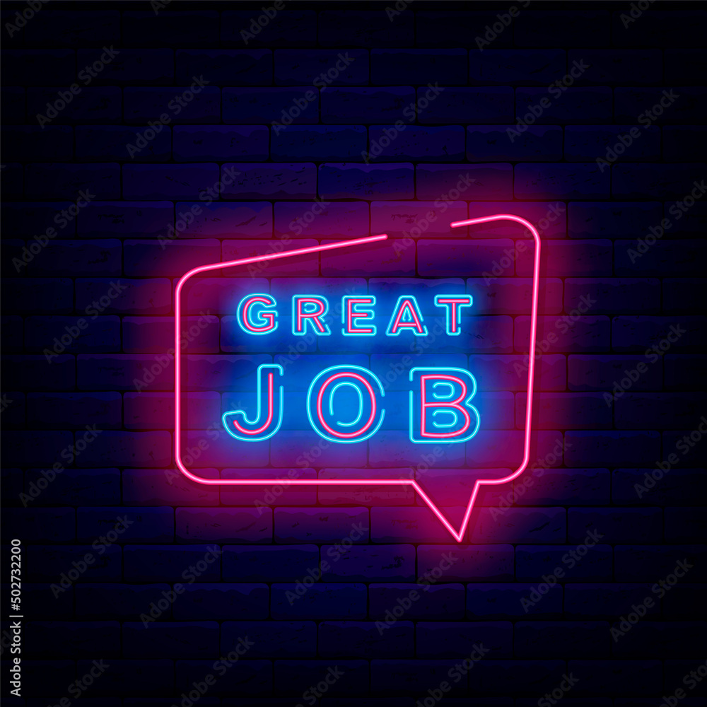 Great job neon signboard. Well done concept. Speech bubble frame ...