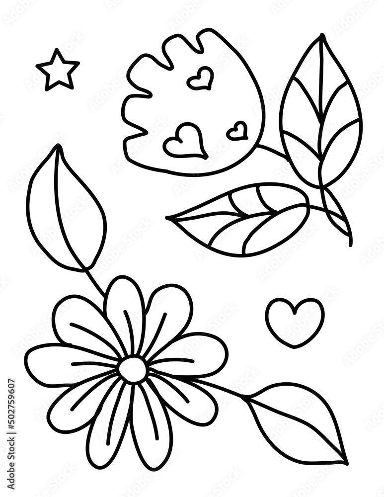 Hand drawn coloring pages for kids and adults. Beautiful drawings with ...