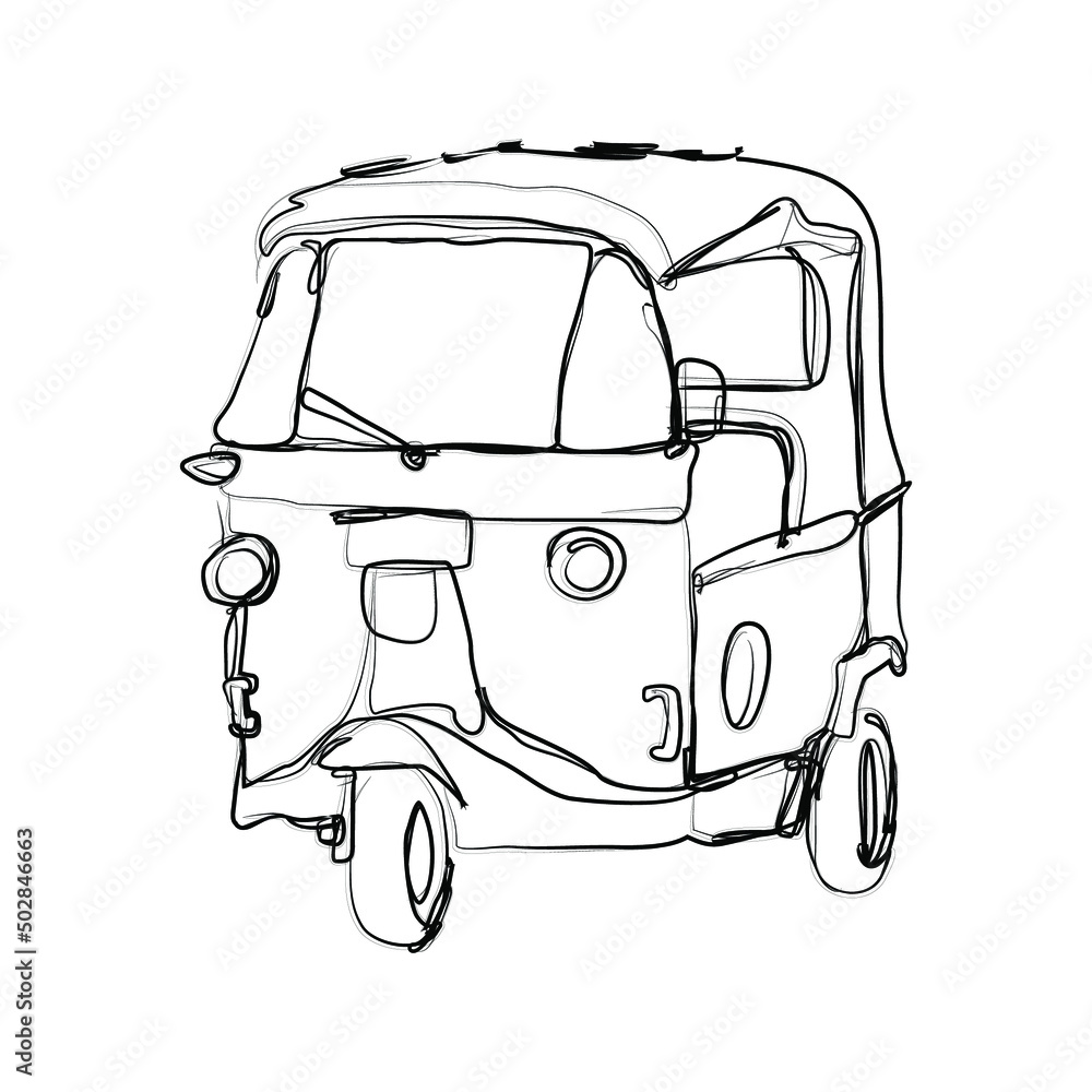 Vector de Stock Bajaj is an icon of public transportation in the city ...