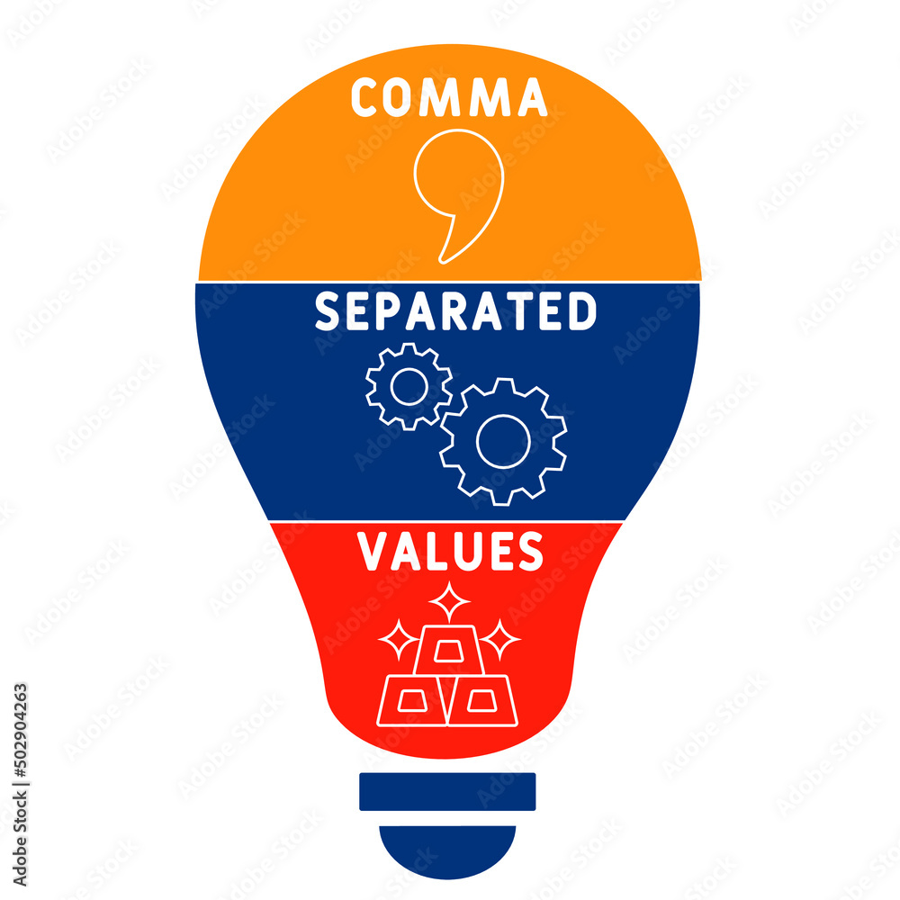CSV - Comma Separated Values acronym. business concept background ...
