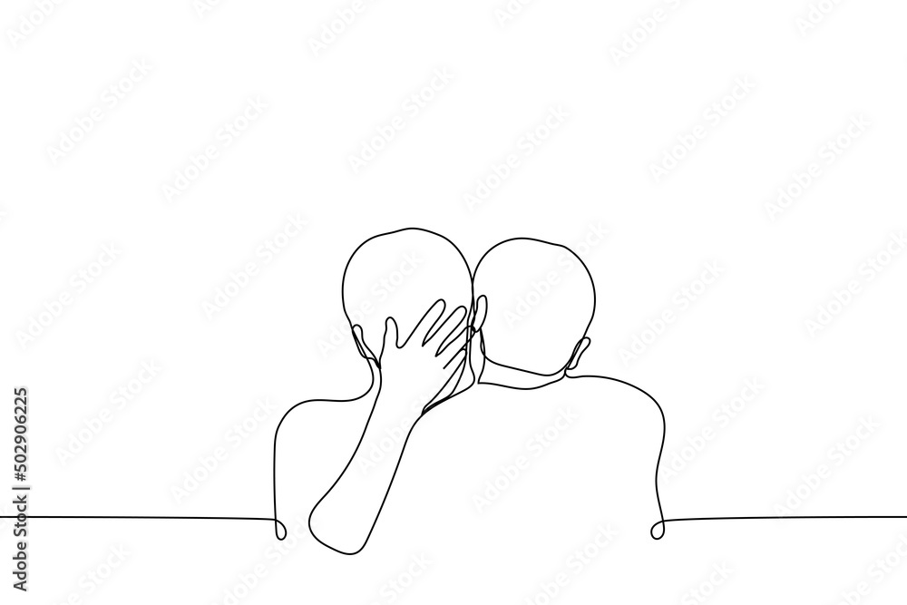 man is crying and another is hugging and comforting him - one line ...