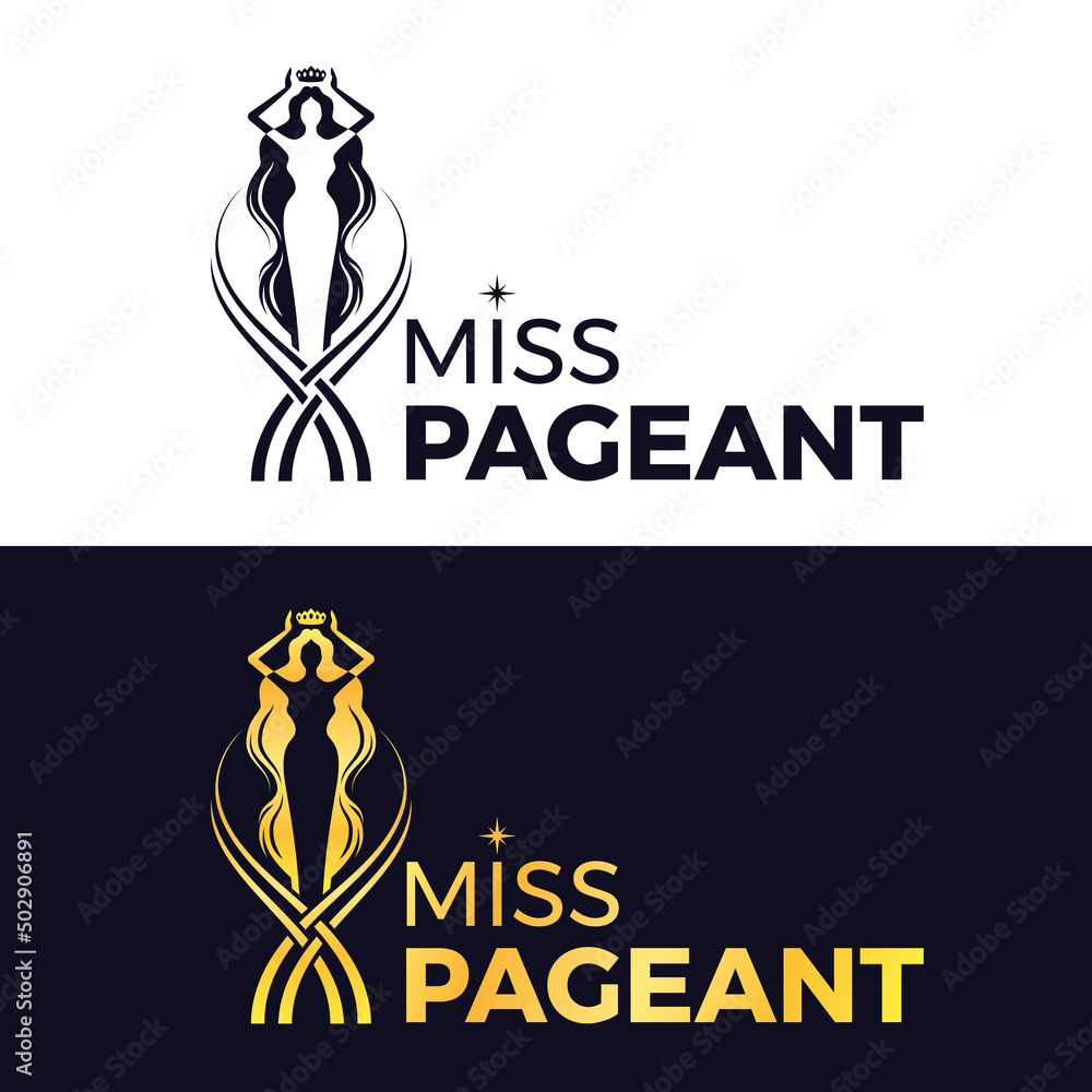 Vektor miss pageant logo black and gold The beauty queen pageant long ...