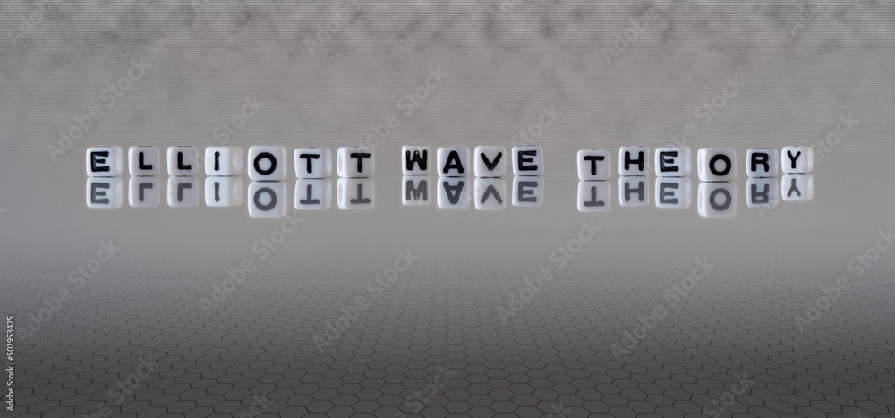 elliott wave theory word or concept represented by black and white ...